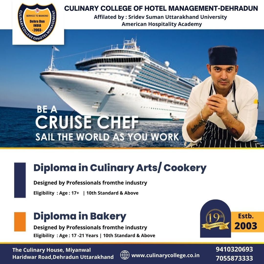 Career in Cruise-Ship Management - CULINARY COLLEGE OF HOTEL MANAGEMENT